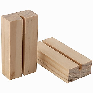 KEILEOHO 30 PCS Table Number Stands Wood, Table Card Holder Stand Wood, Wooden Table Number Holder, Wood Place Card Holder for Wedding Party Decoration, 2.75 x 1.38 x 0.71 Inch