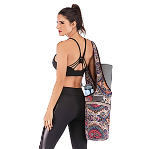 Ewedoos Yoga Mat Bag with Large Size and Zipper Pocket, Fit Most Mats (Ancient Totem)
