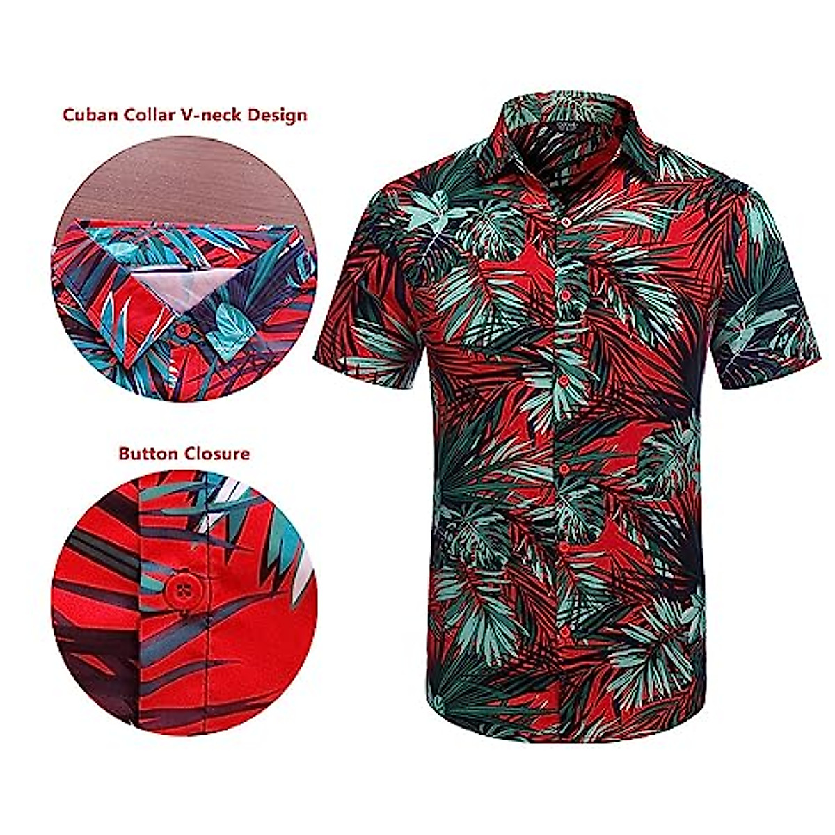 Yaopeing Men's Hawaiian Matching Set,2 Piece Summer Beach Casual Short Sleeve Shirts and Shorts