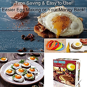 Silicone Egg Rings Non Stick egg frying rings, Fried and Poached Egg and Pancake Cooking Rings (Multicolor)