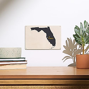 Lantern Press 6x9 Inch Wood Sign, Ready to Hang Wall Decor, Florida, Home State, Gray on White