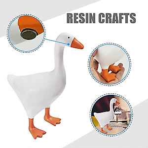 Magnetic Key Holder,Cute Goose Resin Statue Home Decor,Animal Figurines Keys Holder, for Keys,Glasses, Bells,Kawaii Room Table Desk Decor Sculpture Funny Bedroom Decor Housewarming Gift (Orange)