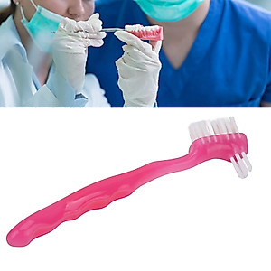 ZJchao False Teeth Cleaning Brush Elderly Portable Plaque Dirt Removal Denture Brush Home Travel()