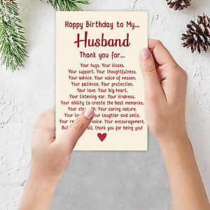 Romantic Birthday Card Gift for Husband, Unique Husband Birthday Card from Wife, Thank You Husband Bday Card, Happy Birthday To My Husband