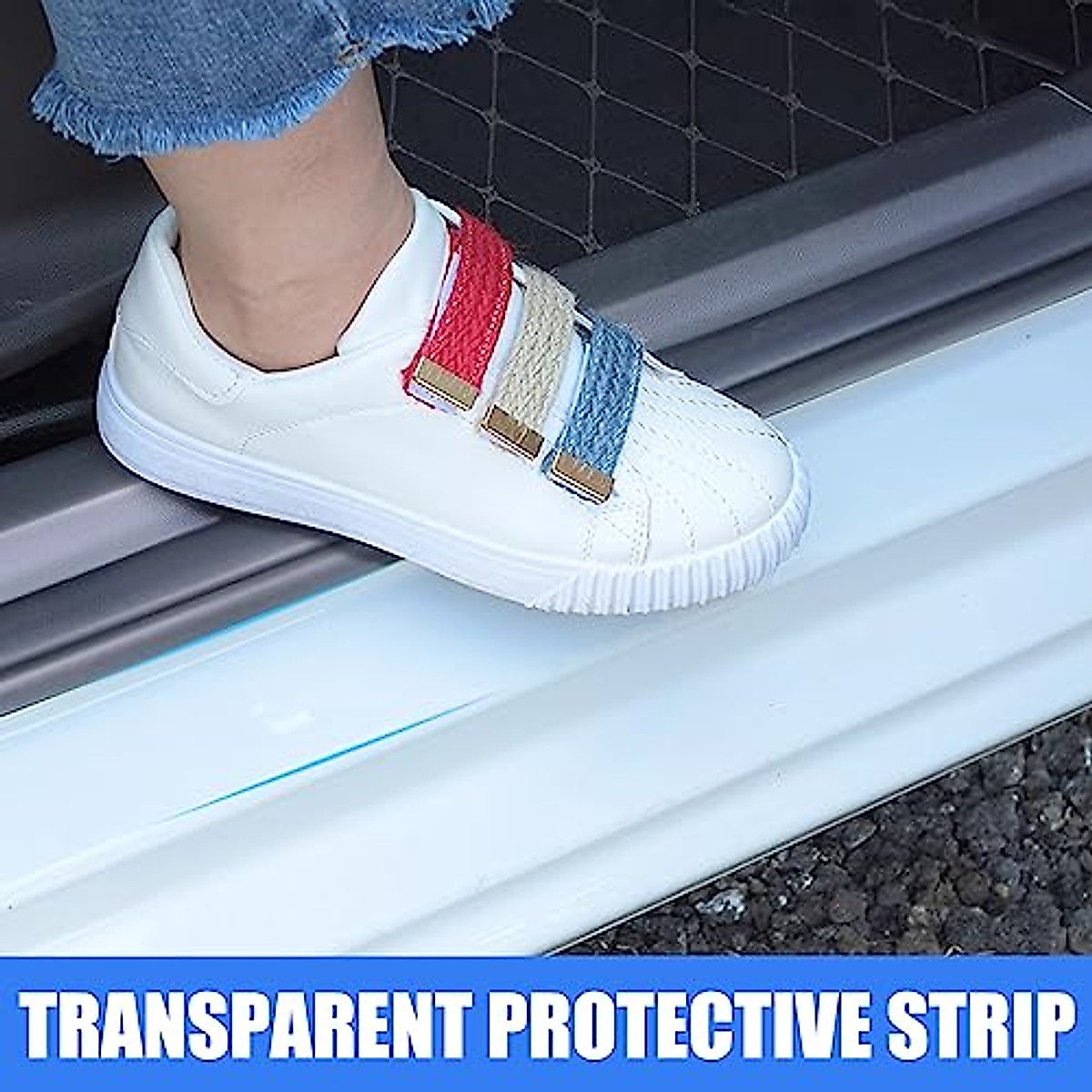 Dewkou Pack-1 Car Door Edge Guard Sill Protector, 2.75In x 32.8Ft Car Threshold Strip Door Anti-Collision Strip, Universal Car Door Sill Protection (Transparent)