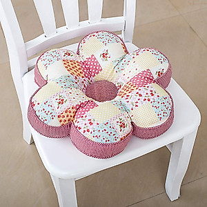 vctops Boho Floral Printed Decorative Pillow Flower Shaped Chair Cushion Seat Pad Floor Cushion Pillow (16"x16"x3",012)