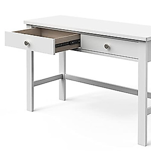 Child Craft Forever Eclectic Harmony Writing Computer Desk with Drawers, Multipurpose Bedroom Writing Table with Storage Space, Small Wood Desk, 48 Inches (Matte White)