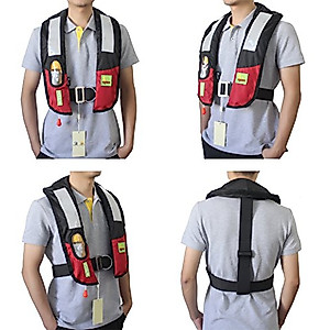 Eyson Inflatable Life Jacket Life Vest PFD Highly Visible Automatic (Red)