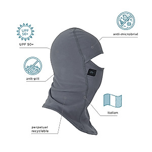 Turtle Fur Recycled Micro Fur Fleece MaxClava Single-Layer Performance Balaclava, Graphite