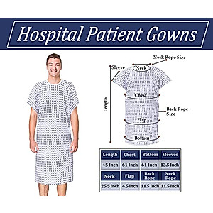 RUVANTI 2 Pack Hospital Gowns for Women/Men - Medical Patient Gowns for Elderly Women - Plus Size Gowns for Home Care - Labor and Delivery/Nursing - Comfortably Fits Sizes up to 2XL