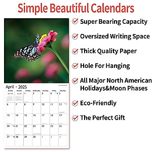2024 2025 Wall Calendar, 18 Months July 2024 - December 2025, Wall Calendar Colorful Butterfly, 12" x 24" Opened,Full Page Months Thick & Sturdy Paper for Gift Perfect Calendar Organizing & Planning
