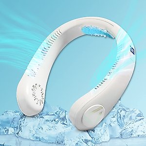 NORMIA RITA Air-conditioned Neck Fan Personal Neck Fan with Refrigeration Chip, Bladeless Fan Portable AC Cooling Fan Wearable Fan for Travel, Outdoor, Fast Cool 50℉ - 68℉