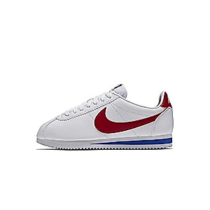 Nike Women's Classic Cortez Leather,White/Varsity Red/Varsity Royal,6.5