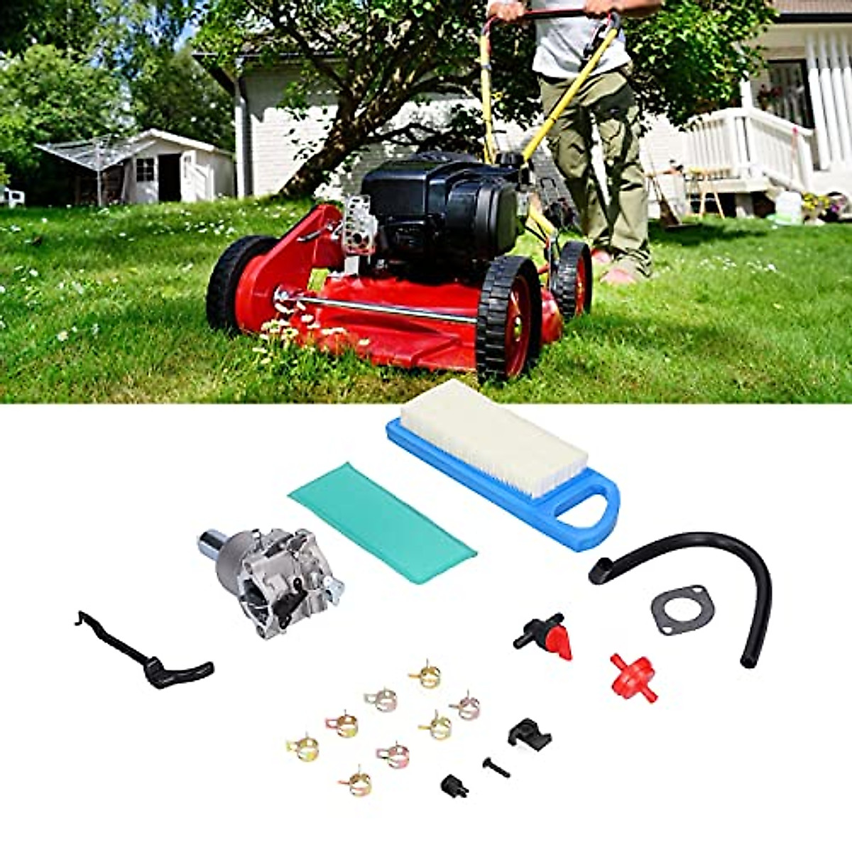 ENZZ Carburetor, Carburetor Kit High Efficiency Stable Reliable for Lawn Mower Replacement Accessories for Garden Tool