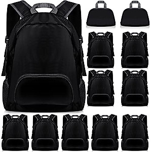 Dunzy 12 Pack Backpack Bulk 20l Foldable Backpacks Basic Back Packs for Travel Camping