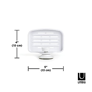 Umbra Flex Soap Dish with Patented Gel-Lock Technology Suction Cup, White