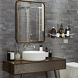 DIBALIYI Shower Storage Shelves, Adhesive Shower Caddy, Shower Organizer No Drilling 2-Pack, Stainless Steel Bathroom Shelf, Shower Rack for Inside Shower Wall (Silver)