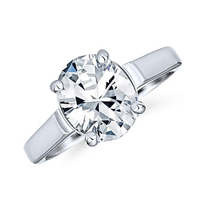 Personalize Simple 3CT Classic AAA CZ Brilliant Cut Cubic Zirconia Oval Solitaire Engagement Ring .925 Sterling Silver For Women Promise Ring Customizable