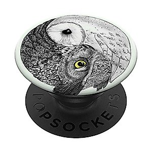 Cute Yin Yang Feathers Birds Owls Light Darkness gift PopSockets PopGrip: Swappable Grip for Phones & Tablets