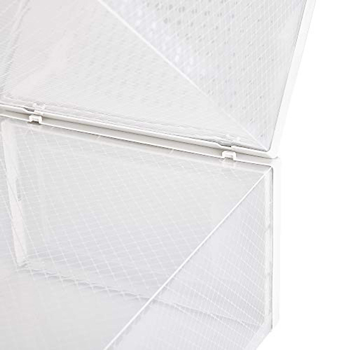 Verybegin 6-Pack Large Shoe Storage Boxes, Shoe Organizer, Clear Plastic Shoe Boxes, Shoe Containers Sneaker Storage, Stackable, Breathable, Space Saving, Easy Assembly, Fit up to US Size5-10(13.1"x9"x5.5"), White