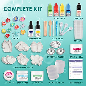Klever Kits Bath Bomb, Soap Making Kit for Kids, 2-in-1 Spa STEM Science Kits, DIY Make Your Own Bath Bombs & Soap, Spa Kit for Kids, Gifts Toys for Toddler Kid, Birthday Present