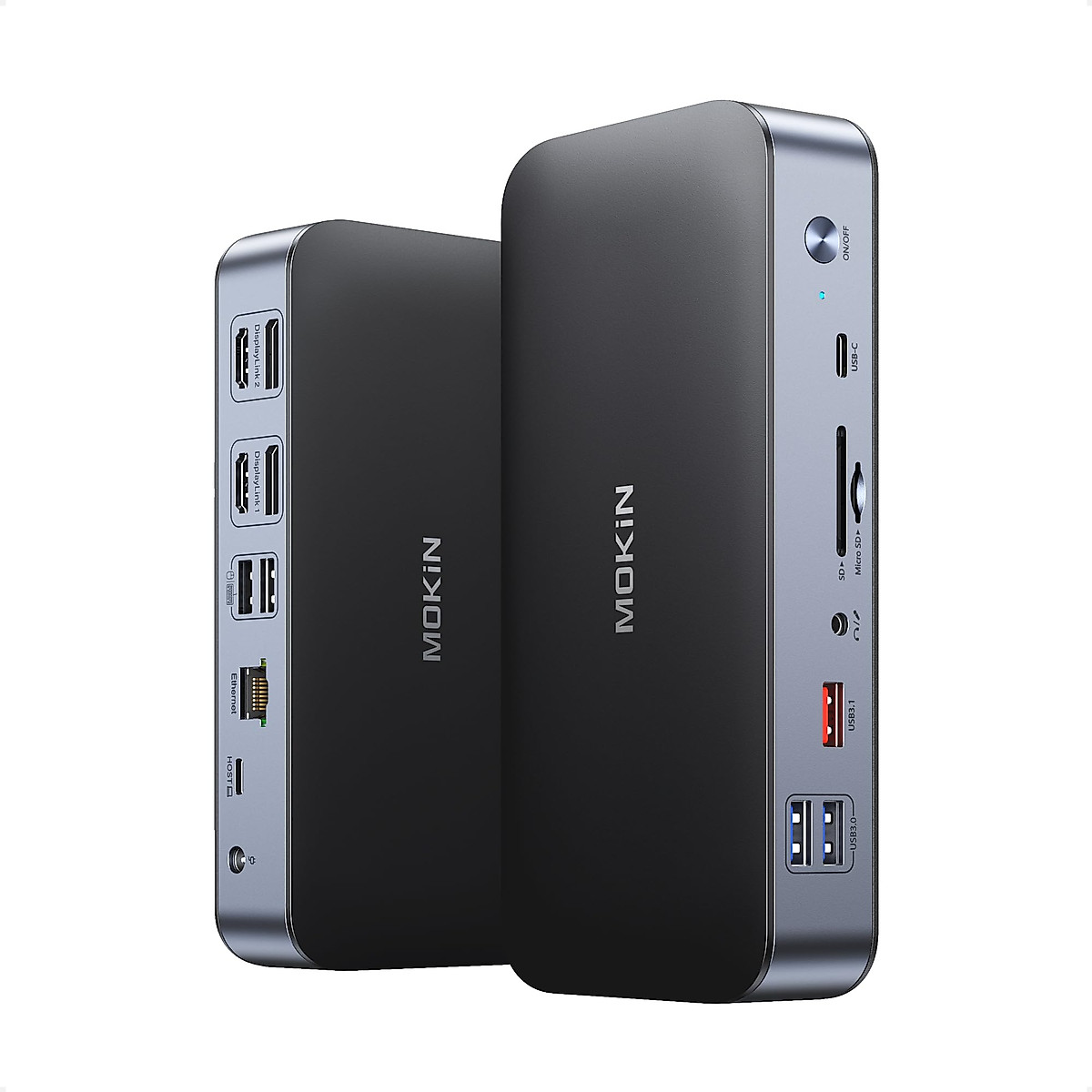 DisplayLink Laptop Docking Station Dual Monitor, USB C Dock with 120w Power, USB C Docking Station with 2 HDMI, 2 DisplayPort,2.5Gbps Ethernet,USB 3.1/3.0/2.0, SD/TF for MacBook Pro/Air/Dell/HP/Lenovo