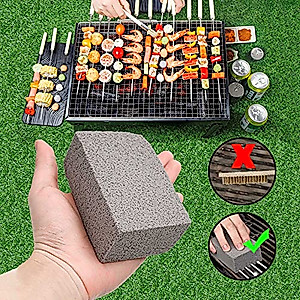 4 Pack Grill Stone Cleaning Block, Ecological Grill Cleaning Brick Block - Perfect for Removing Stains of BBQ Grills, Racks, Flat Top Cookers and More