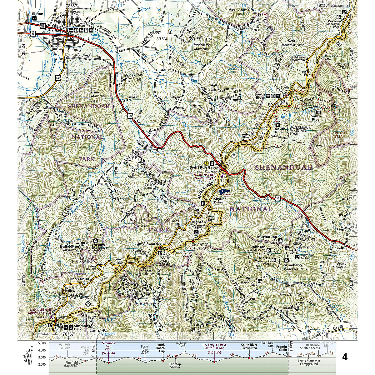 Appalachian Trail: Calf Mountain to Raven Rock Map [Virginia, West Virginia, Maryland] (National Geographic Topographic Map Guide, 1505)