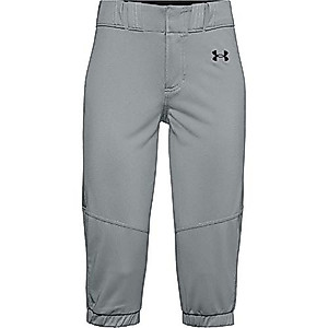 Under Armour Girls' Vanish Softball Pants , Baseball Gray (075)/Black , Youth Medium