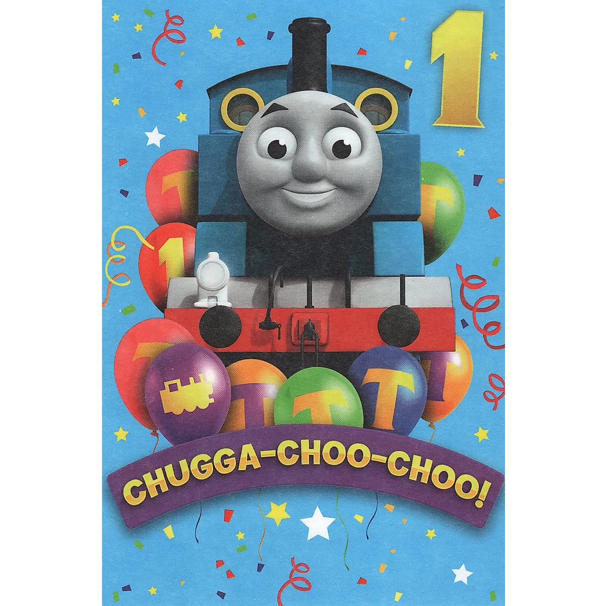Kid Squad Thomas the Train 1st First Chugga Choo Choo Happy Birthday Card