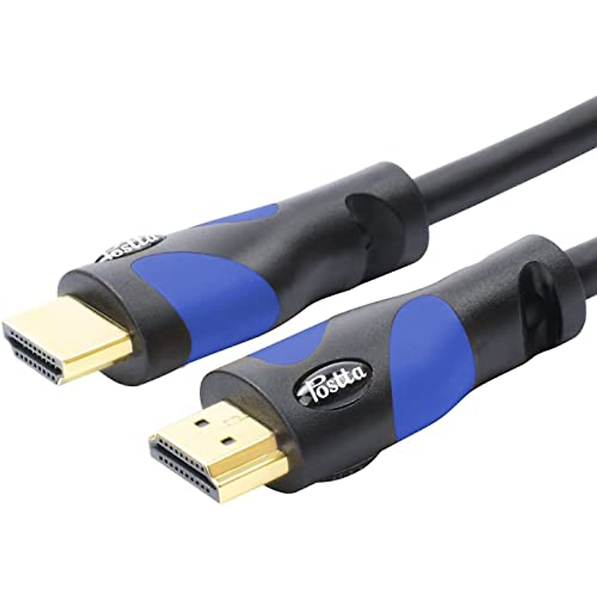 Postta HDMI Cable 50 Feet HDMI 2.0V Cable with 2 Piece Cable Ties+2 Piece HDMI Adapters Support 4K 2160P,1080P,3D,Audio Return and Ethernet