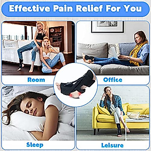 XRUIDI Upgrade Plantar Fasciitis Night Splint, Plantar Fasciitis Relief Brace with Arch Support, Foot Support Brace with 3 Adjustable Straps, Relief Foot Drop, Achilles Tendonitis, Heel Pain (Black 2)