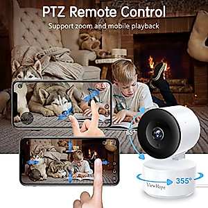 Indoor Security Camera, 2K Pet Camera 360° WiFi Home Security Camera Indoor Camera Wireless with Phone App,with 2-Way Talk, Night Vision Motion Movement Detection,Sd & Cloud Storage, Alexa Compatible
