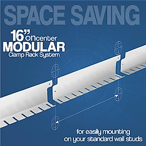 Fulton Woodworking Tools F-Clamp Modular Clamp Rack •Easy and Quick to Align •Pre-Drilled 16 inch on Center •3 Pack