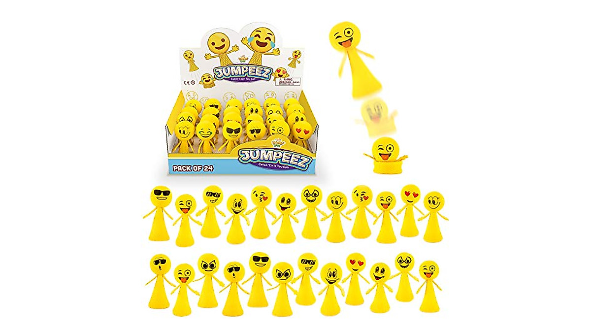 Jumping Smile Popper Toys - Fun Emoji Spring Launchers for Kids