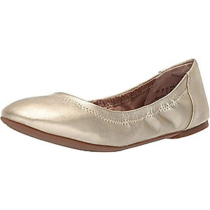 Amazon Essentials Women's Belice Ballet Flat, Gold, 9