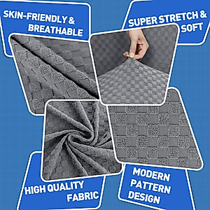 MAXIJIN 3 Piece Jacquard Couch Covers for 2 Cushion Couch Stretch Non Slip Love Seat Couch Cover for Dogs Pet Friendly Elastic Furniture Protector Loveseat Slipcovers (Loveseat, Light Gray)