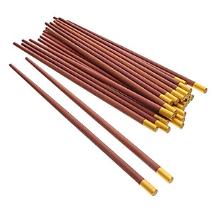 GANAZONO Wooden Cutlery 20 Pairs Chopsticks China Metal Delicate Toddler Chinese Chopsticks