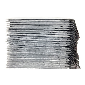 Amazon Basics Poly Bubble Mailer, Self-Seal, 4" x 8" (Internal Size - 3.75" x 7"), 25-Pack, white/grey