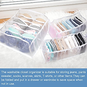 uxcell 2pcs Underwear Sock Organizer, Wardrobe Storage Organizer Foldable Drawer Divide Storage Box for Clothes, Socks, Underwear, White Orange