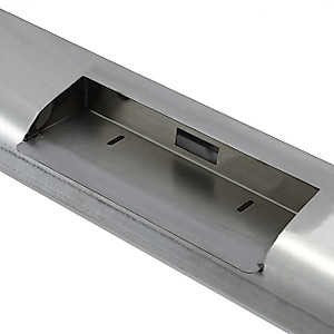 KUAFU Rear Bumper Roll Pan Compatible with 1967-1972 Ford F100 Fleetside Steel Rollpan w/License Plate Hole & LED Light