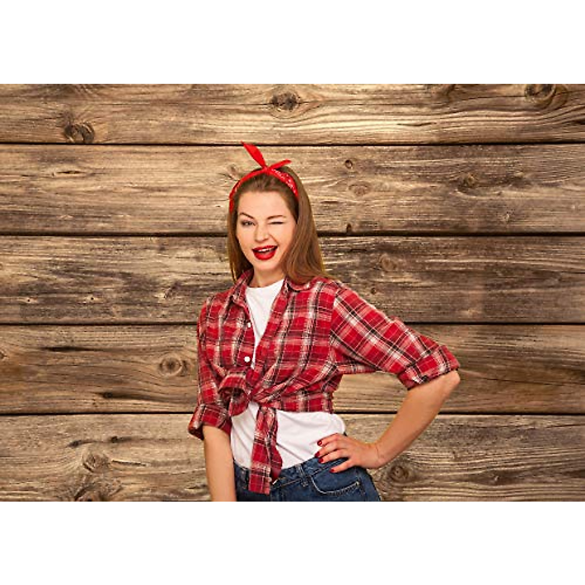 WOLADA 6x4FT Rustic Wood Wall Backdrop Natural Brown Wooden Board Photography Background Baby Shower Birthday Party Cake Table Decoration Banner Backdrops Photo Booth Prop 11839