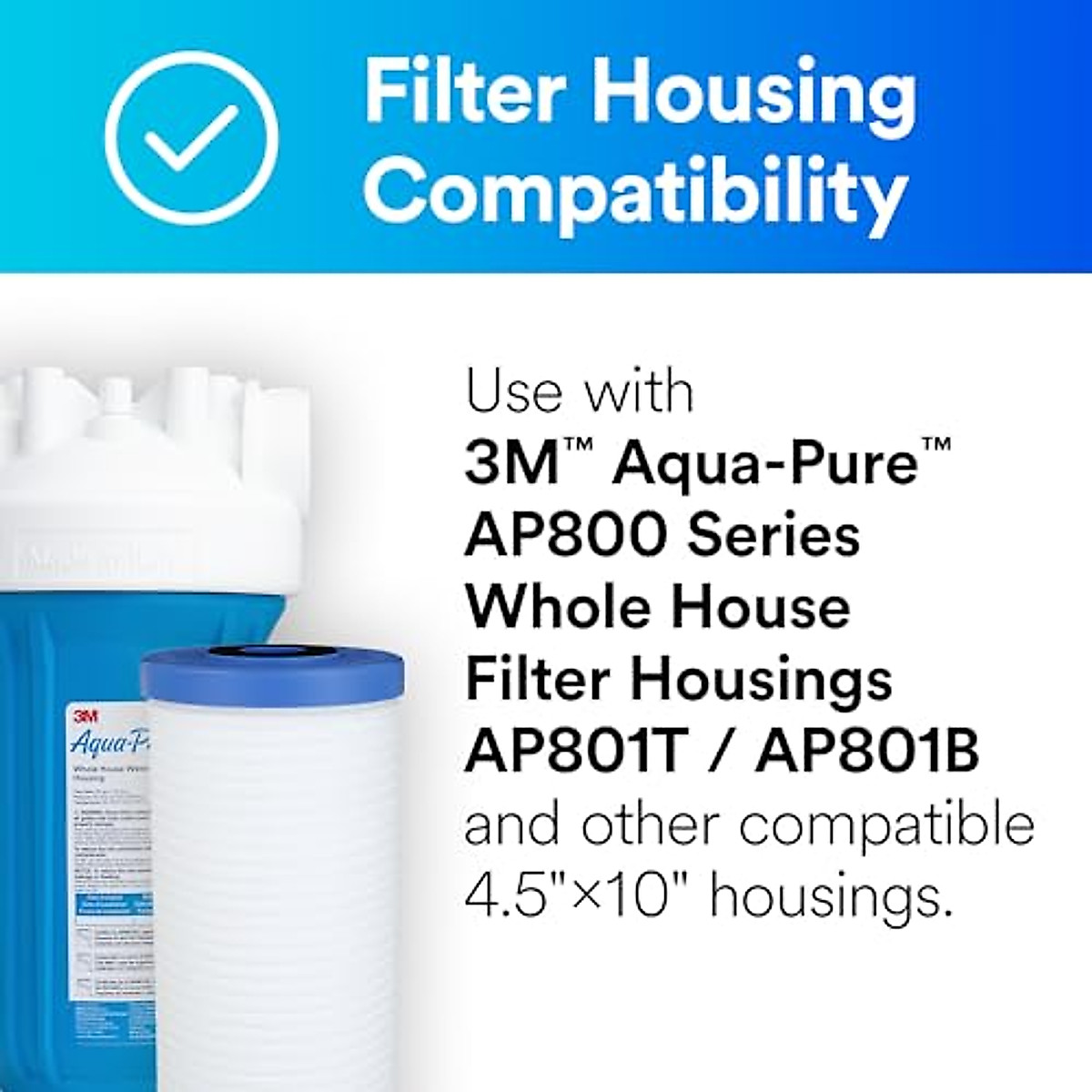 3M Aqua-Pure Whole House Replacement Water Filter AP810, For Aqua-Pure AP801, AP801-C, AP801T and AP801B Water Filtration Systems,White