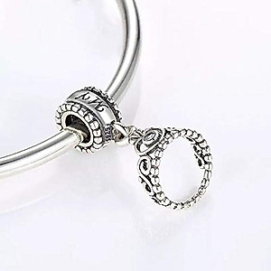 ABAOLA 925 Sterling Silver Fairytale Princess Prince Noble Crown Charm for Bracelet (Vintage Crown)