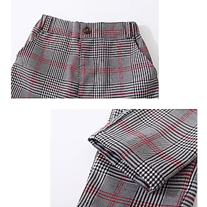 Infant White Long Sleeve Dress Shirts Plaid Vest Check Pant with Bowtie Gentleman Outfits for Baby Boys 12-18M