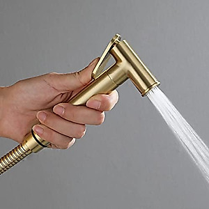 MINJING Toilet Shower Spray Mixer Set Brushed Gold Single Handle Wall Mounted Bidet Attachment Faucet Sprayer Kit for Toilet Hot and Cold Single Function Bathroom Toilet Bidet Mixer Spray Kit