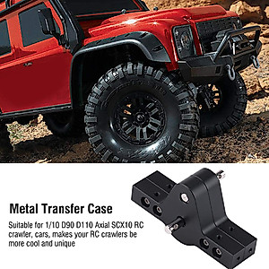 Dilwe RC Transfer Case, Metal Transfer Case for 1/10 D90 D110 Axial SCX10 RC Crawlers CarsModel car accessories