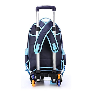 HEYXI Backpack Trolley Foldable Trolley Cart 6 Wheels Rolling-Luggage Carts Aluminium Alloy Luggage Hand Cart for School Bags, 43x27x19cm/16.93x10.63x7.48''(foldable)