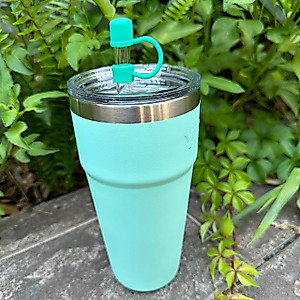 Straw Covers Cap - 10Pcs Colorful Silicone Straw Tips Suitable for Stanley Straw Cover - Reusable Cover for Drinking Straw - Toppers Drinking Straw Caps Plugs (10 Mix Color caps)