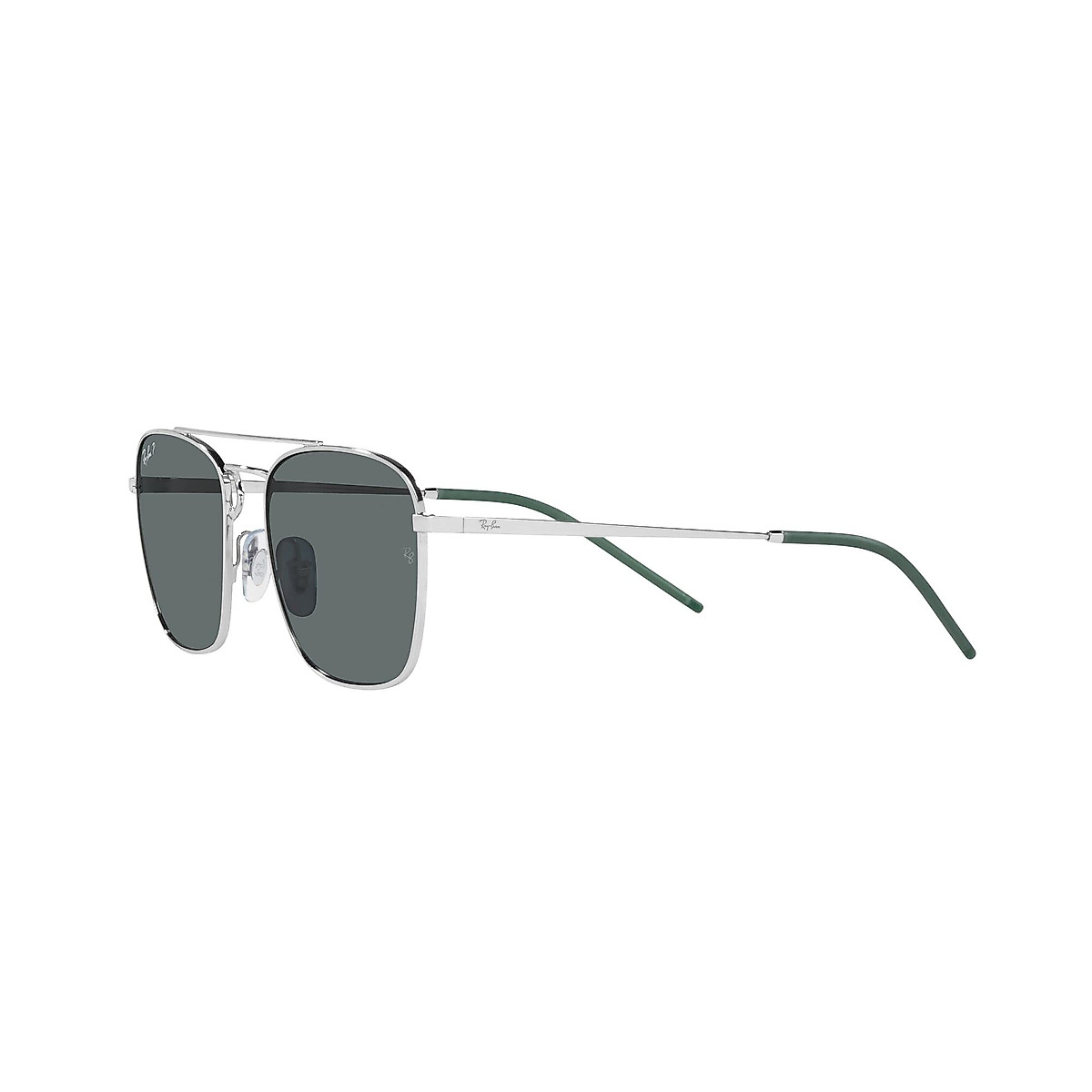Ray-Ban RB3588 Square Sunglasses, Silver/Dark Grey Polarized, 55 mm